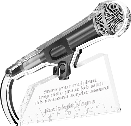 Drop the Mic Microphone Acrylic Award- 5.125 x 7 inch