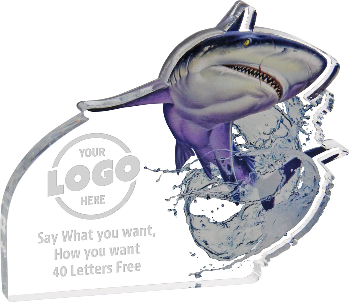 Shark Acrylic Award- 5.4x4.4 inch