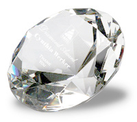 Crystal Diamond Shaped Paperweight - Trophy Depot