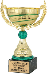 Emerald Swirl Metal Trophy Cup - Trophy Depot