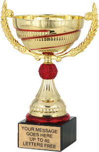 Ruby Swirl Metal Trophy Cup - Trophy Depot