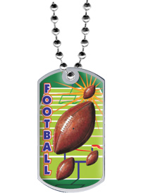 Football Epoxy Dome Dog Tag - Trophy Depot