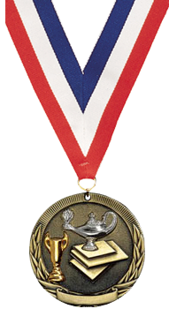 Knowledge Tri-Tone Medal- GOLD - Trophy Depot
