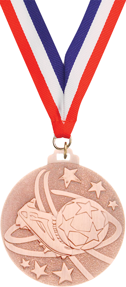 Soccer- 2 inch Diecast Medal- Bronze - Trophy Depot