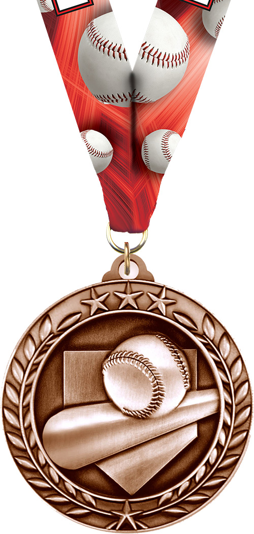 Baseball Dimensional Medal- Bronze - Trophy Depot