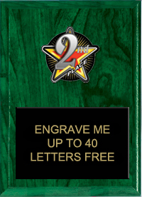 2nd Place Color Star Plaque - Trophy Depot