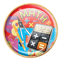 3D Glitter Dome Ultra-Pin- Math - Trophy Depot
