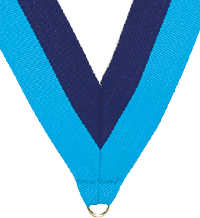 Light Blue & Navy Neck Ribbon - Trophy Depot
