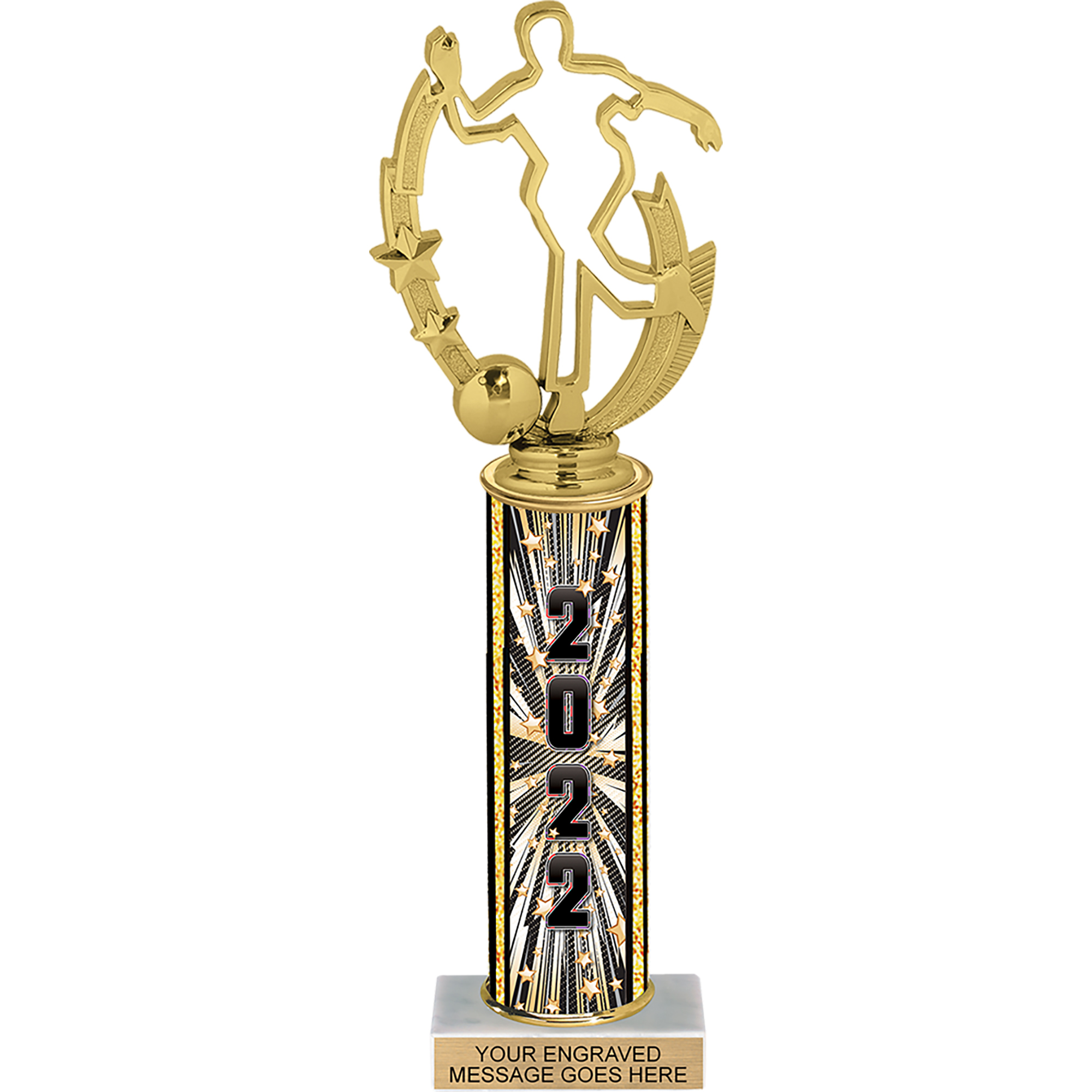 Trophy with Year Comic Stars Column - 12 inch - Trophy Depot