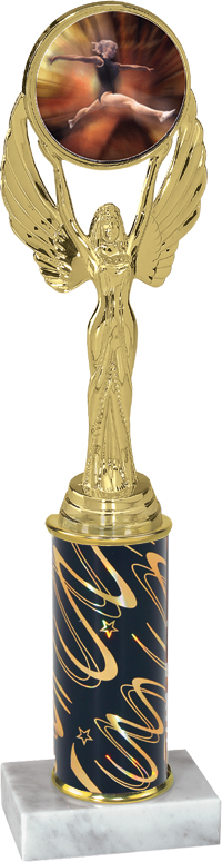 Winged Victory Color Insert Trophy w/ Column - Trophy Depot