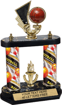 Spinning Basketball Two-Post Trophy - Trophy Depot