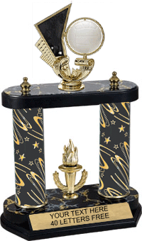 Spinning Volleyball Two-Post Trophy - Trophy Depot