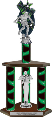 Triple Star Backdrop Three-Post Trophy- 22 inch - Trophy Depot