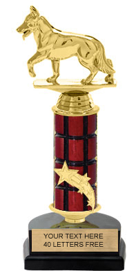 Shooting Star Riser Mahogany Column Trophy - Trophy Depot