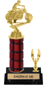 Mahogany Column Trophy with 1 Trim - Trophy Depot