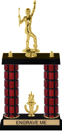 Mahogany Two-Post Trophy - Trophy Depot