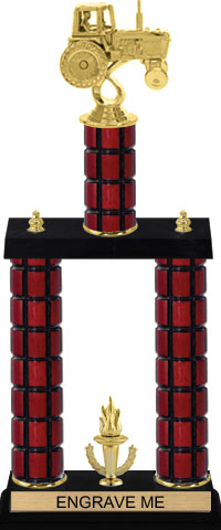 Mahogany Two-Post Trophy - Trophy Depot