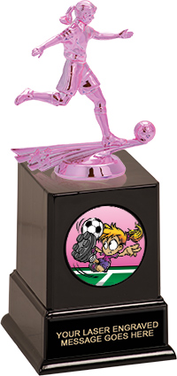 Skyscraper Insert Trophy with Pink Figurines - Trophy Depot