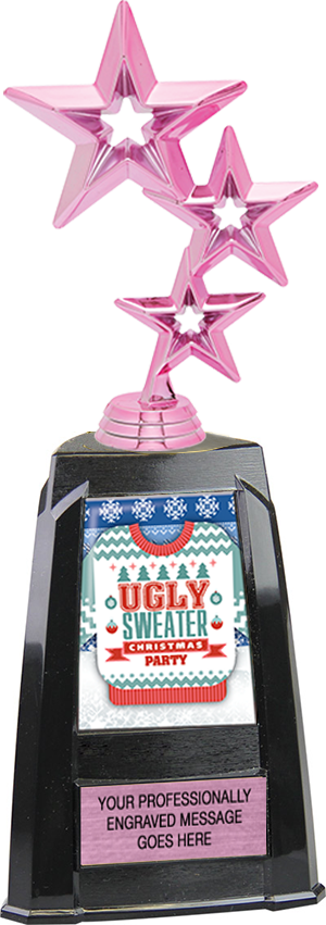Exclusive Triple Star Pink Tri-Tower Trophy - Trophy Depot