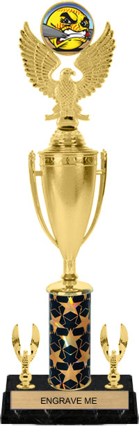 Insert Holder Trophy with Cup & 2 Trims - Trophy Depot