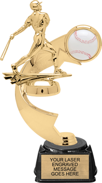 Baseball Twistar Riser Trophy- Gold - Trophy Depot