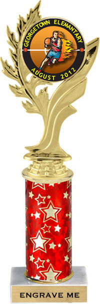 Golden Leaf Personalized Insert Trophy w/ Column - Trophy Depot