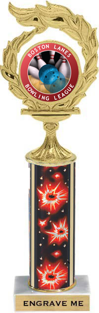 Wreath Framed Personalized Insert Trophy w/ Column - Trophy Depot