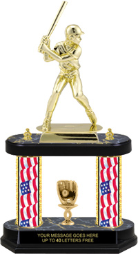 XL Bright Gold Tone Figure Two-Post Trophy - Trophy Depot