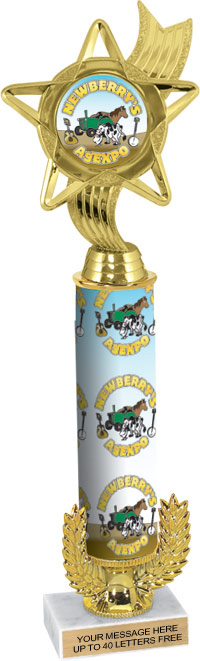Gold Wreath Riser Custom Column & Insert Trophy - Trophy Depot