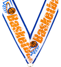 7/8 x 30 in. Basketball Neck Ribbon - Trophy Depot