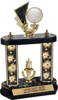 Spinning Volleyball Two-Post Trophy - Trophy Depot