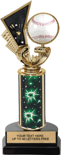 Spinning Baseball with Motion Card Trophy - Trophy Depot