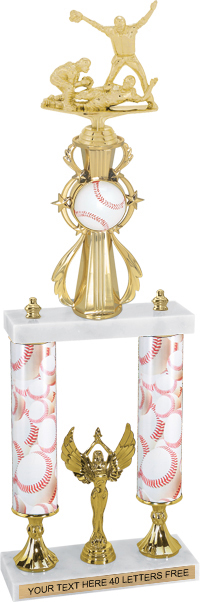 Baseball Sport Color Riser Two-Post Trophy - Trophy Depot