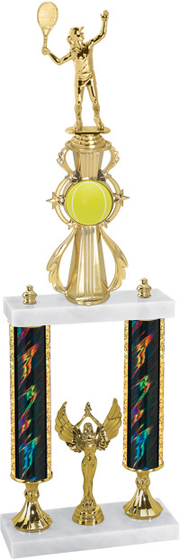 Tennis Sport Color Riser Two-Post Trophy - Trophy Depot