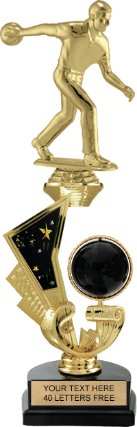 Spinning Bowling Ball w/ Figure Trophy - Trophy Depot