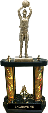Basketball XL Antique Gold Tone Figure Two-Post Trophy - Female ...